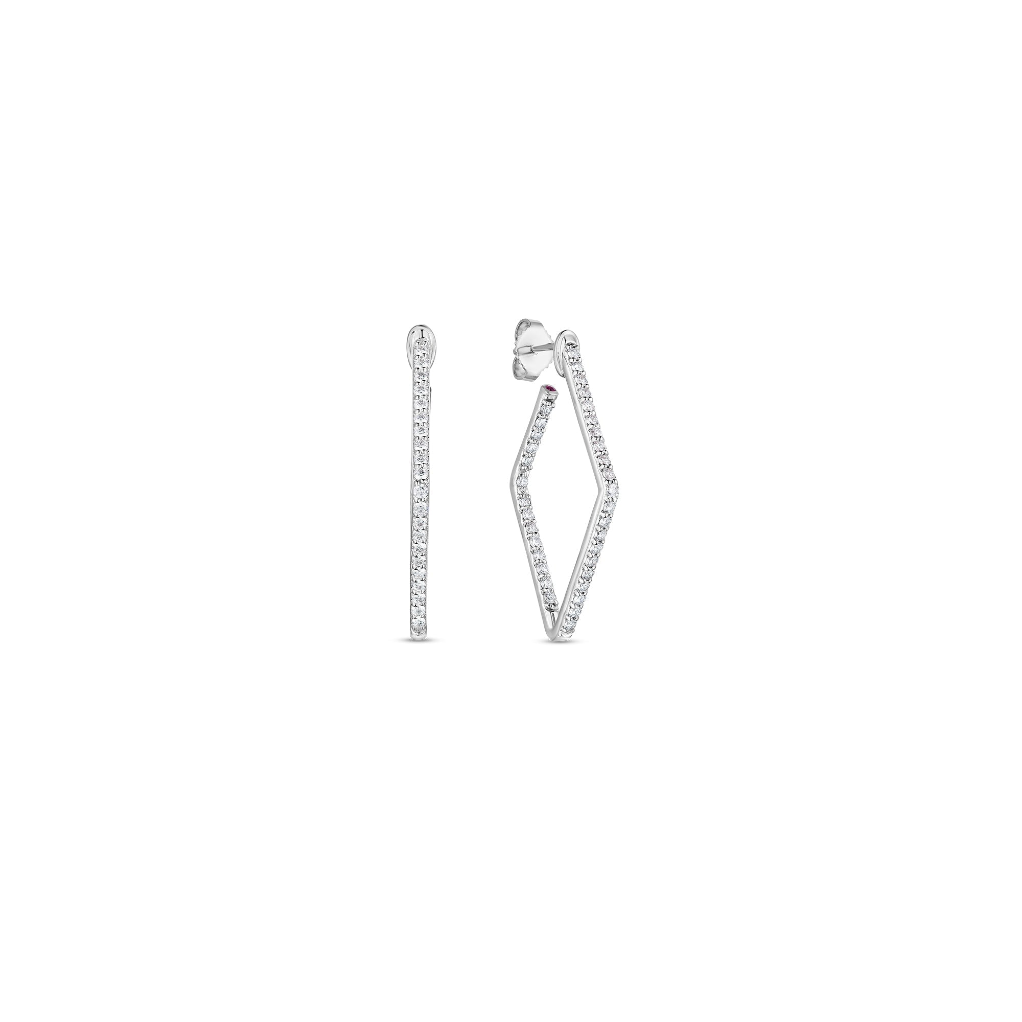 Roberto Coin Square Diamond Hoops | Schwanke-Kasten Jewelers